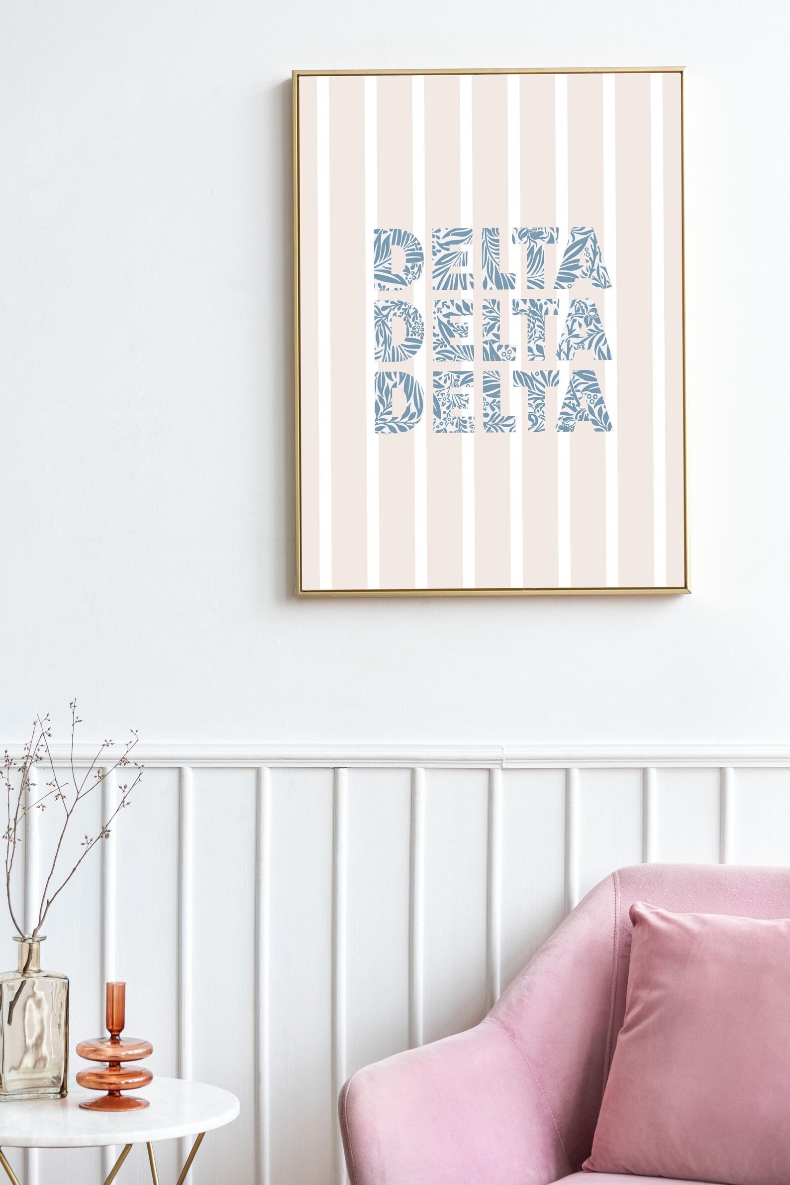 Delta Delta Delta Art, Sorority Wall Art, Tri Delt Print, DDD Wall Art ...