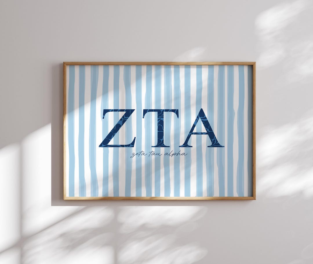 Zeta Tau Alpha Art, Sorority Wall Art, ZTA Print, Zeta Wall Art ...