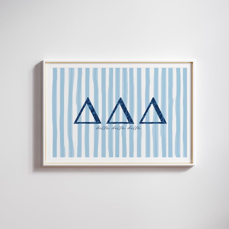 Delta Delta Delta Art, Sorority Wall Art, Tri Delt Print, DDD Wall Art ...