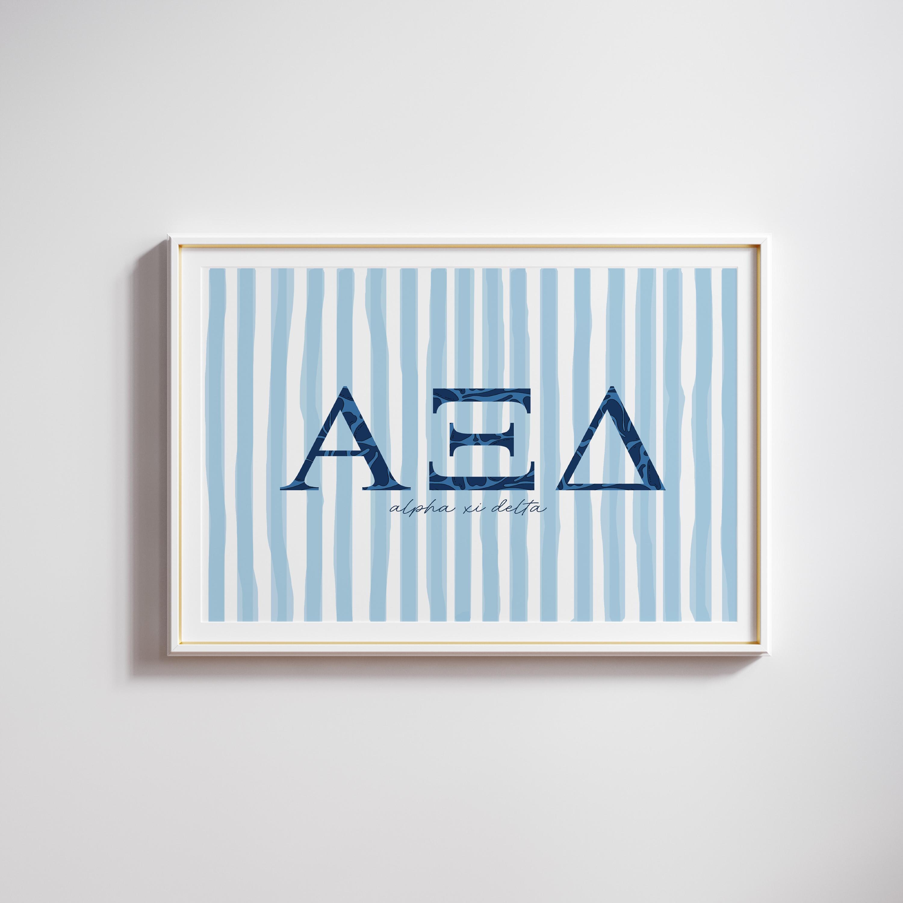 Alpha Xi Delta Art, Sorority Wall Art, AXID Print, Alpha Xi Delta Wall ...