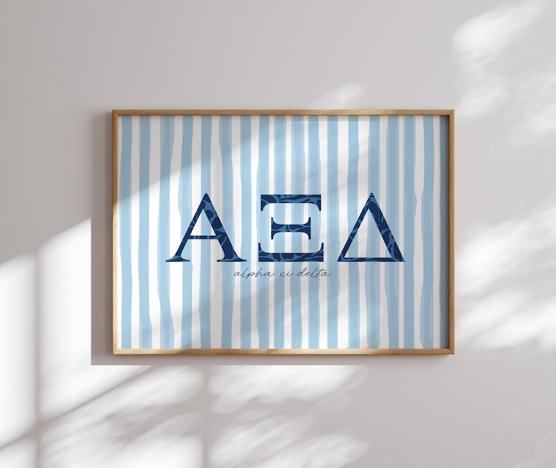 Alpha Xi Delta Art, Sorority Wall Art, AXID Print, Alpha Xi Delta Wall ...