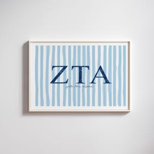 Zeta Tau Alpha Art, Sorority Wall Art, ZTA Print, Zeta Wall Art ...