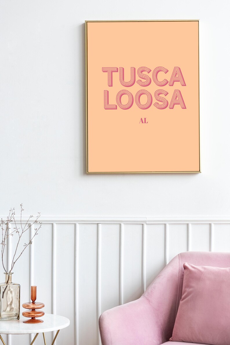 Alabama Print, College Wall Art, Tuscaloosa Print, Bama Wall Art, Dorm ...