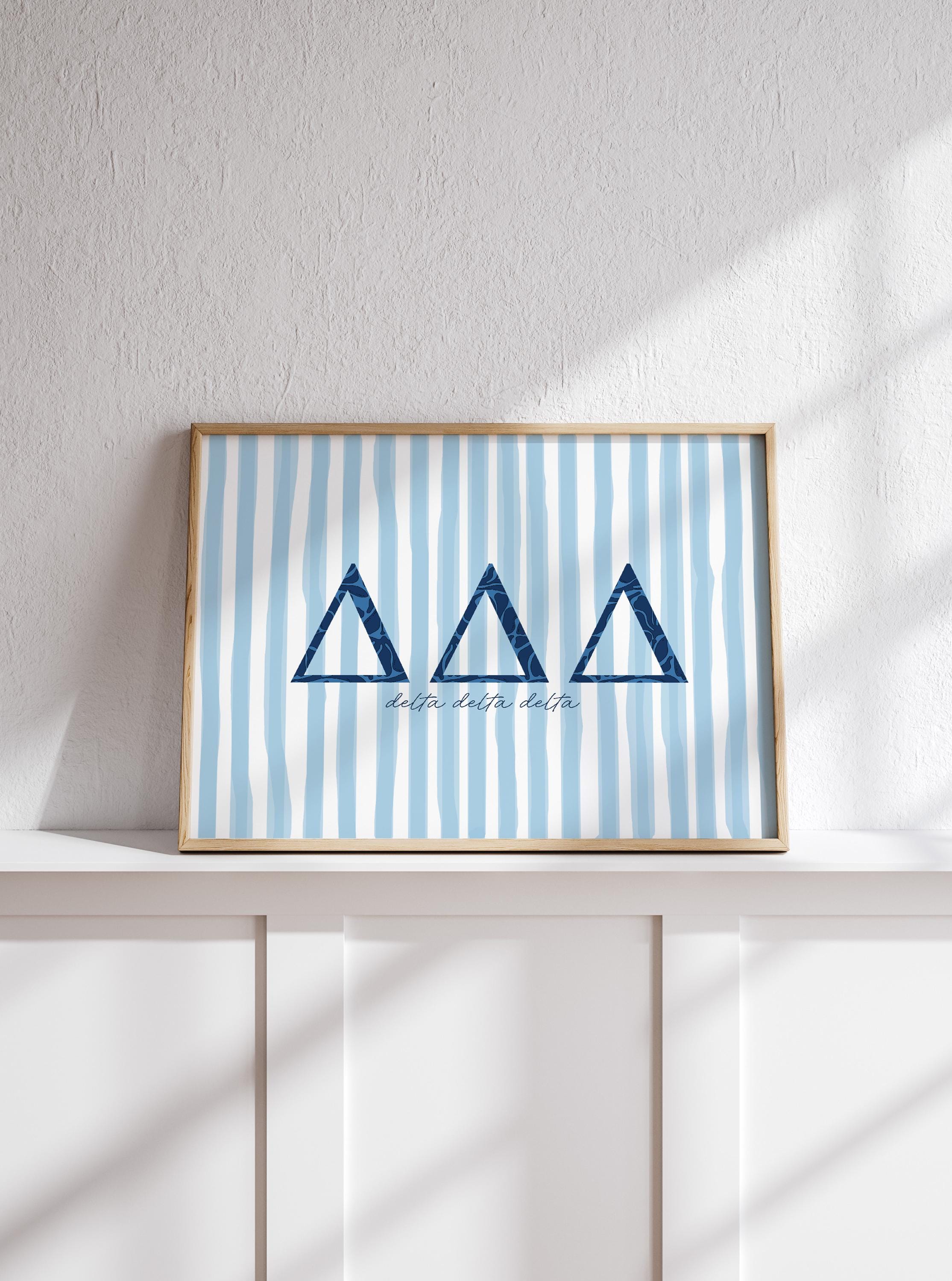 Delta Delta Delta Art, Sorority Wall Art, Tri Delt Print, DDD Wall Art ...