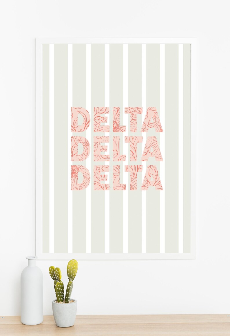 Delta Delta Delta Art, Sorority Wall Art, Tri Delt Print, DDD Wall Art ...