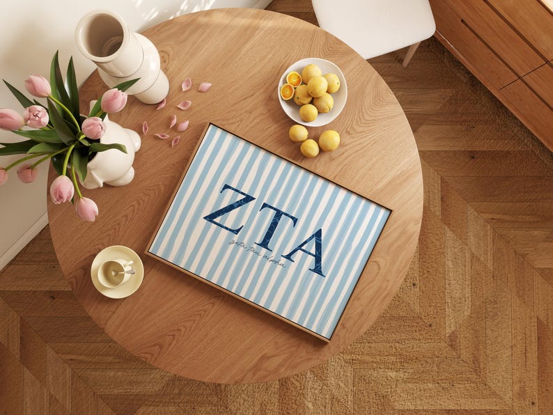 Zeta Tau Alpha Art, Sorority Wall Art, ZTA Print, Zeta Wall Art ...