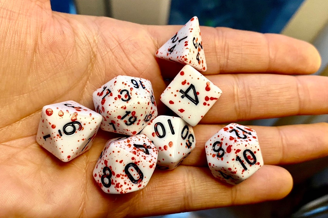 Dnd Dice, Red Blood Splashed Dungeons and Dragons Dice Polyhedral Dice ...