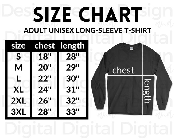 Gildan 5400 Size Chart Gildan Size Chart Gildan 5400 | Etsy Australia