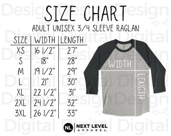 Next Level Size Chart | Etsy