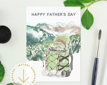 Father's Day Camping Printable Card Lantern - Etsy