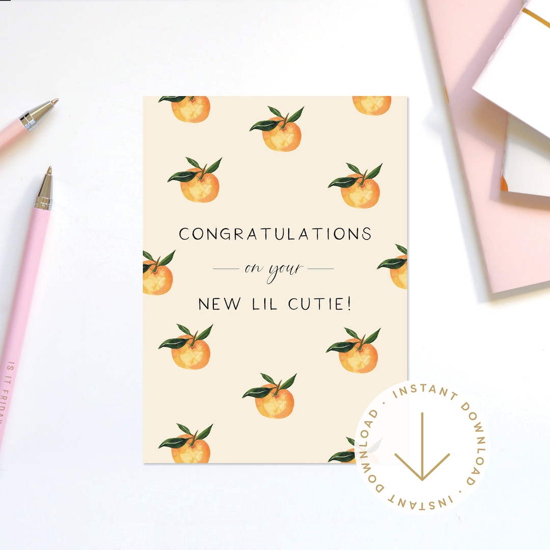 Printable Newborn Baby Card Congratulations on Your New Baby Card for ...