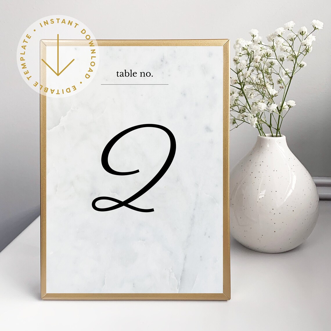 Modern Wedding Table Number Template Printable Editable | Etsy