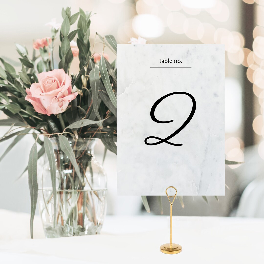 Modern Wedding Table Number Template Printable Editable - Etsy