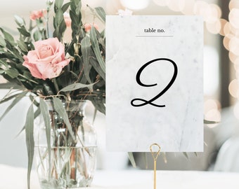 Modern Wedding Table Number Template Printable Editable - Etsy