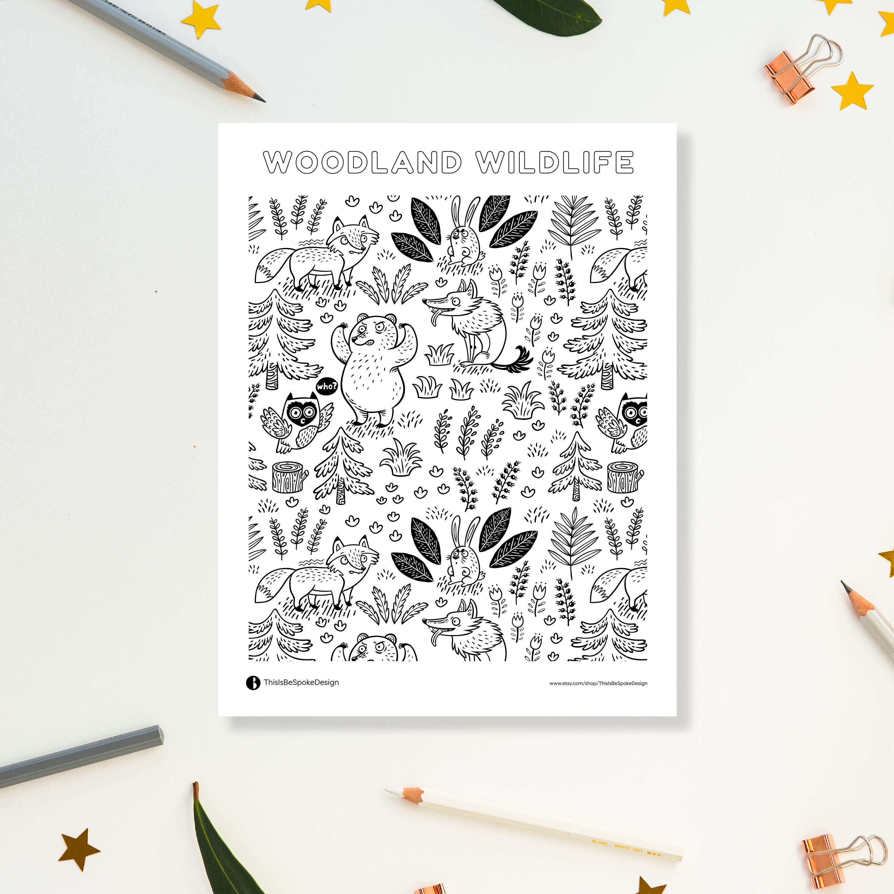 Set of 8 Animal Coloring Pages Kids & Adult Coloring Zoo Wildlife Under ...