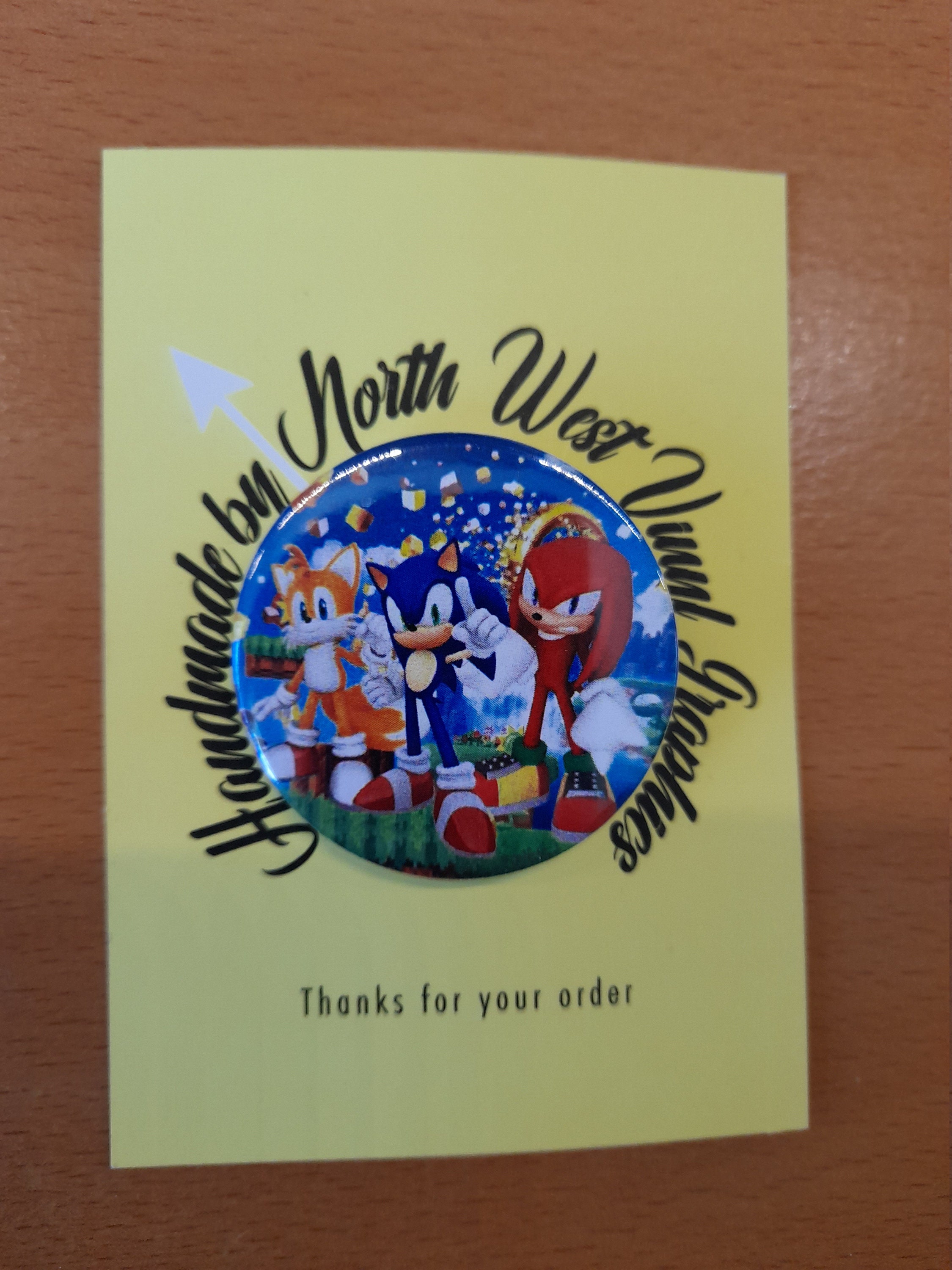 Sonic Tails and Knuckles Inspired Pin Badges 45mm Free UK | Etsy