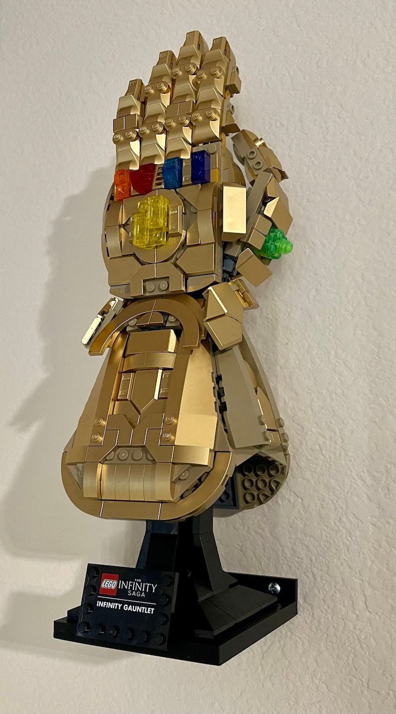 Lego Marvel Avengers Iron Man Nano Infinity Gauntlet Display Wall Mount ...