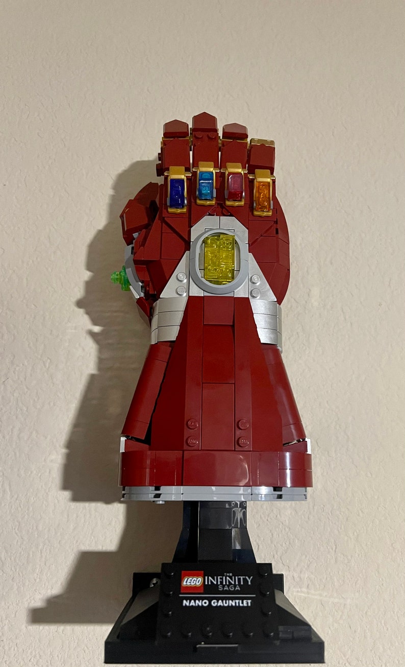 Lego Marvel Avengers Iron Man Nano Infinity Gauntlet Display Wall Mount ...