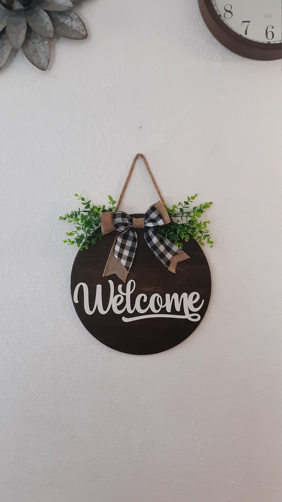 Welcome Buffalo Check Door Hanger, Welcome Sign, Buffalo Check, Home ...