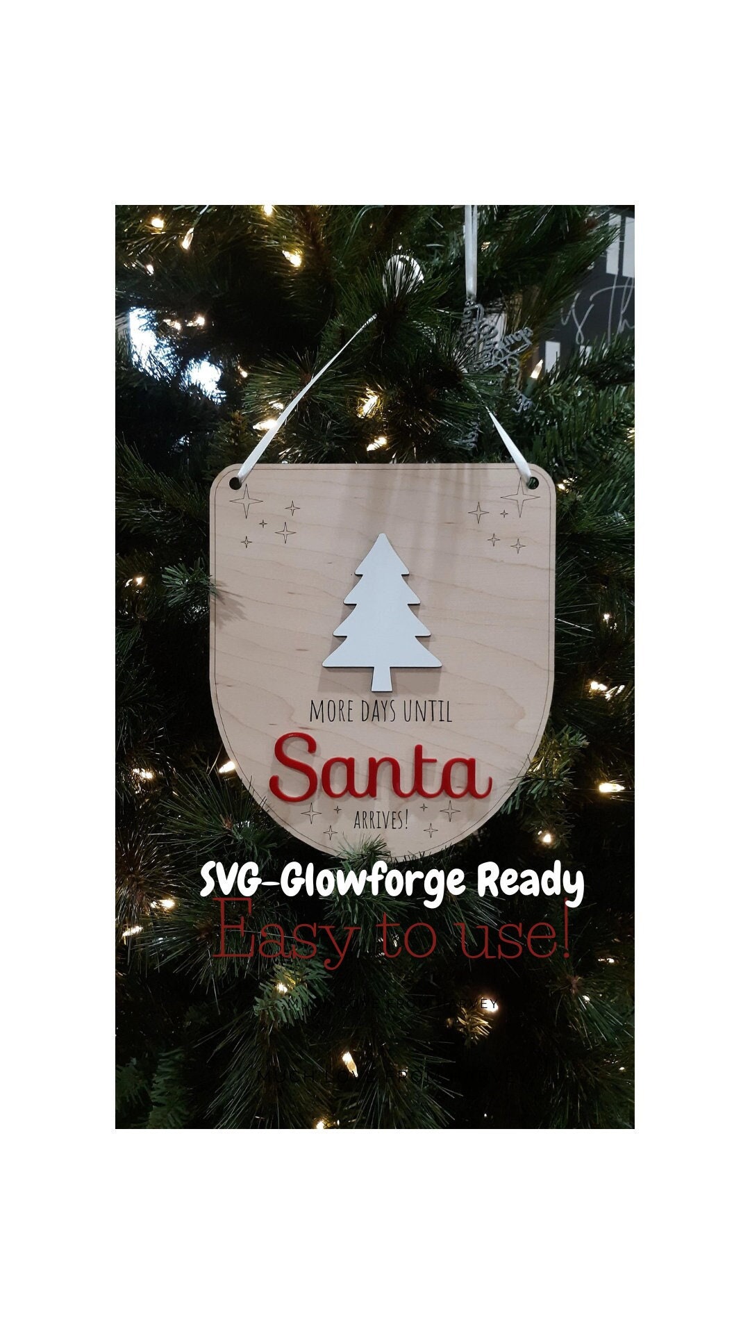 Svg File Christmas Countdown Digital File Glowforge File Laser Etsy