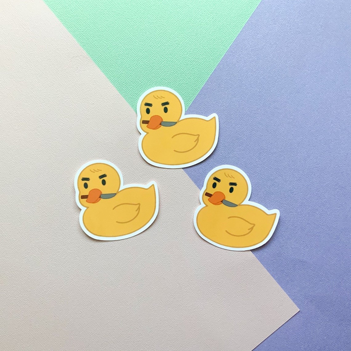 Duck with knife waterproof sticker waterproof sticker | Etsy