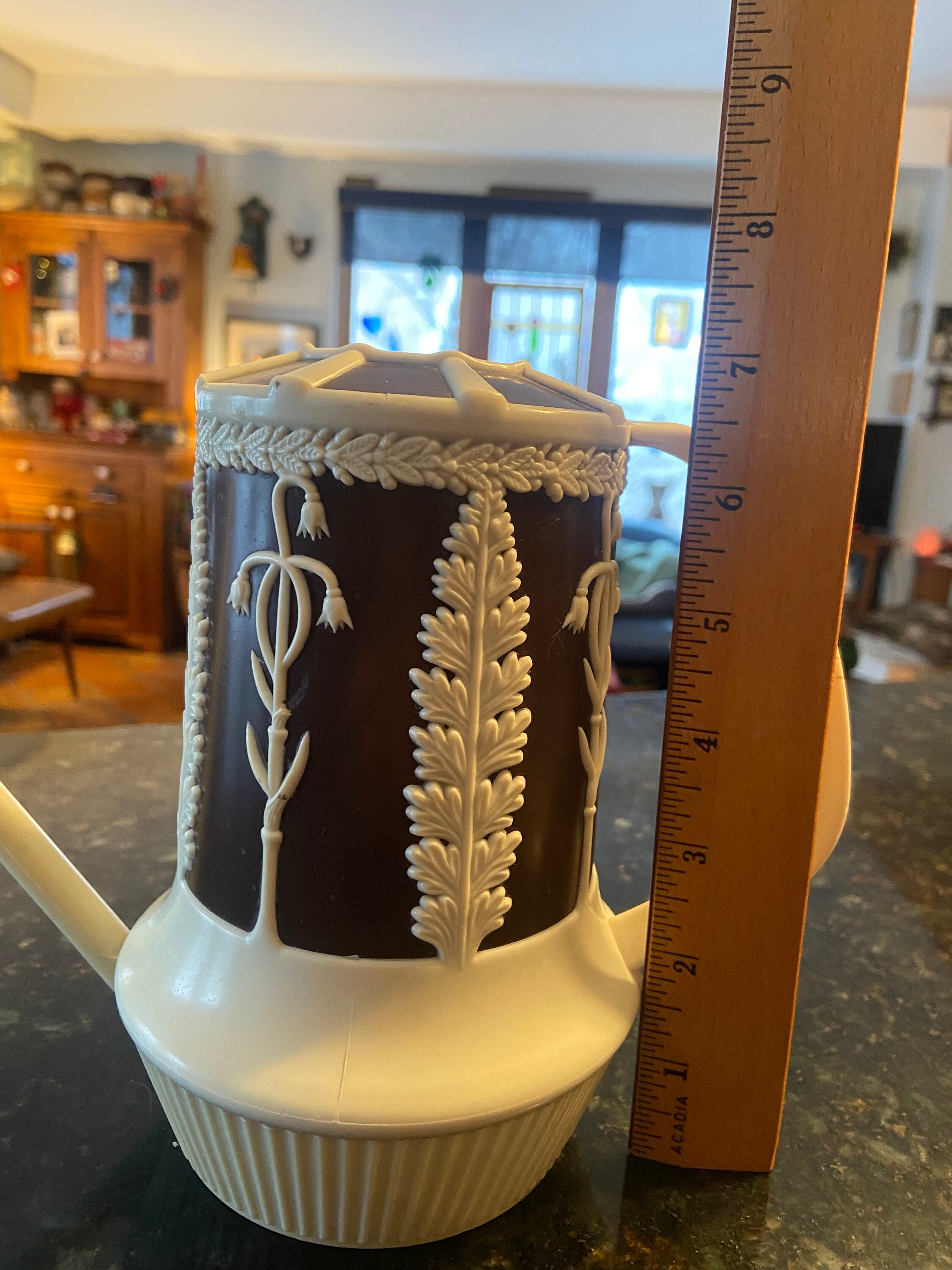 Vintage MCM Watering Can, Dialene Better Maid, Faux Brown Jasperware ...