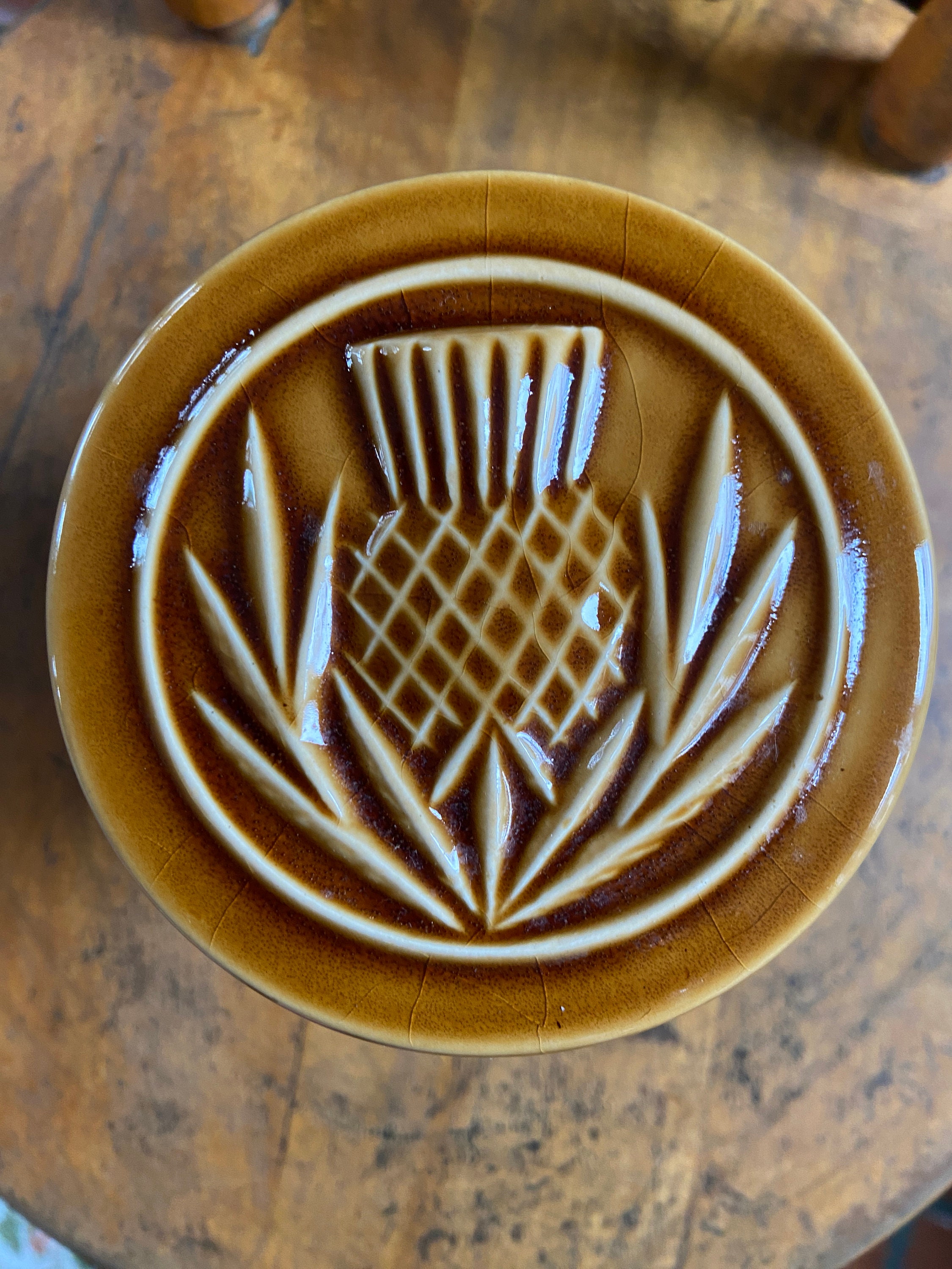 Vintage 1960s Scottish Thistle Ceramic Pottery Jam Pot / Canister, Two ...