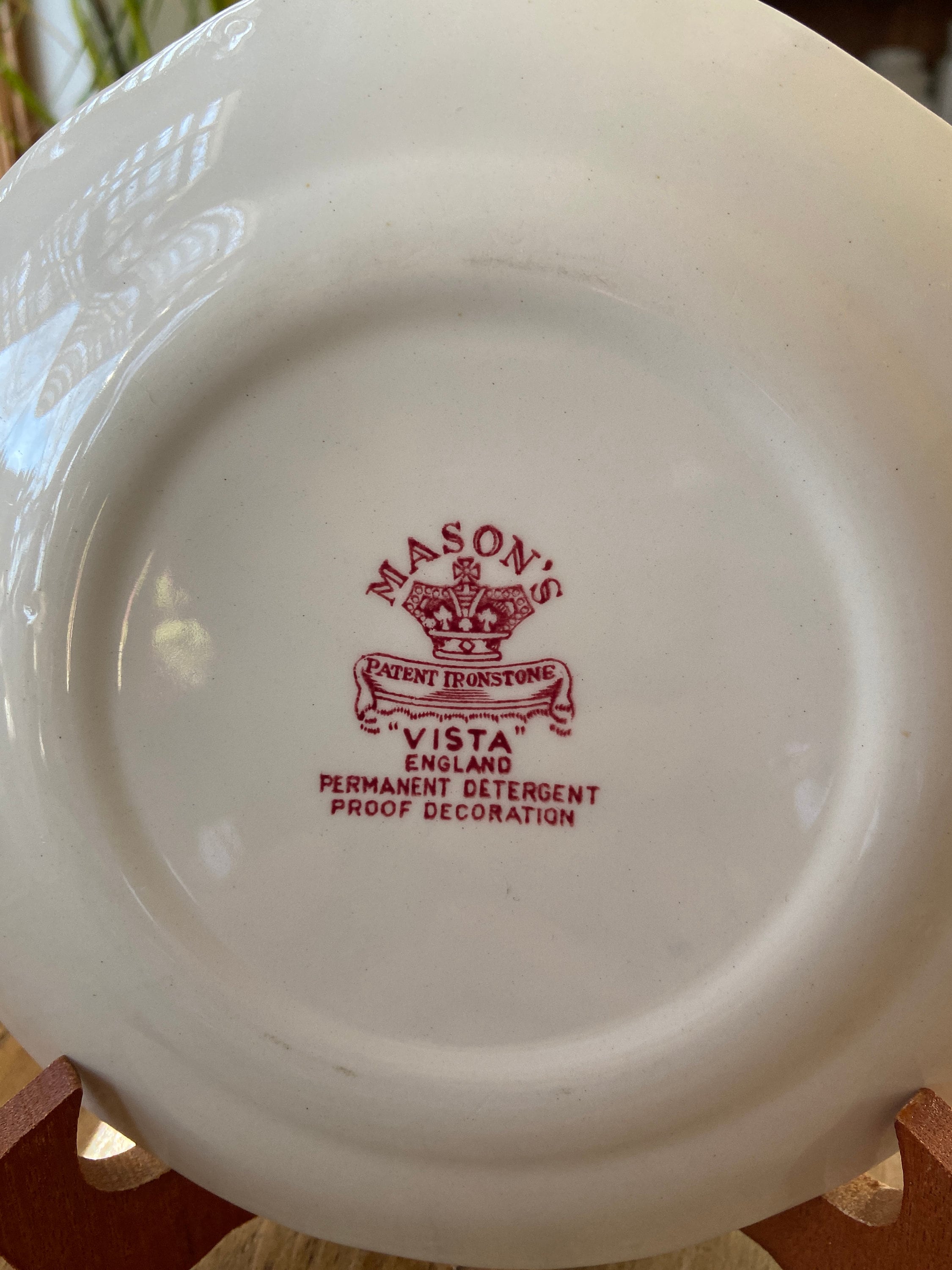 Vintage Mason's vista England Ironstone Red and White Transferware ...