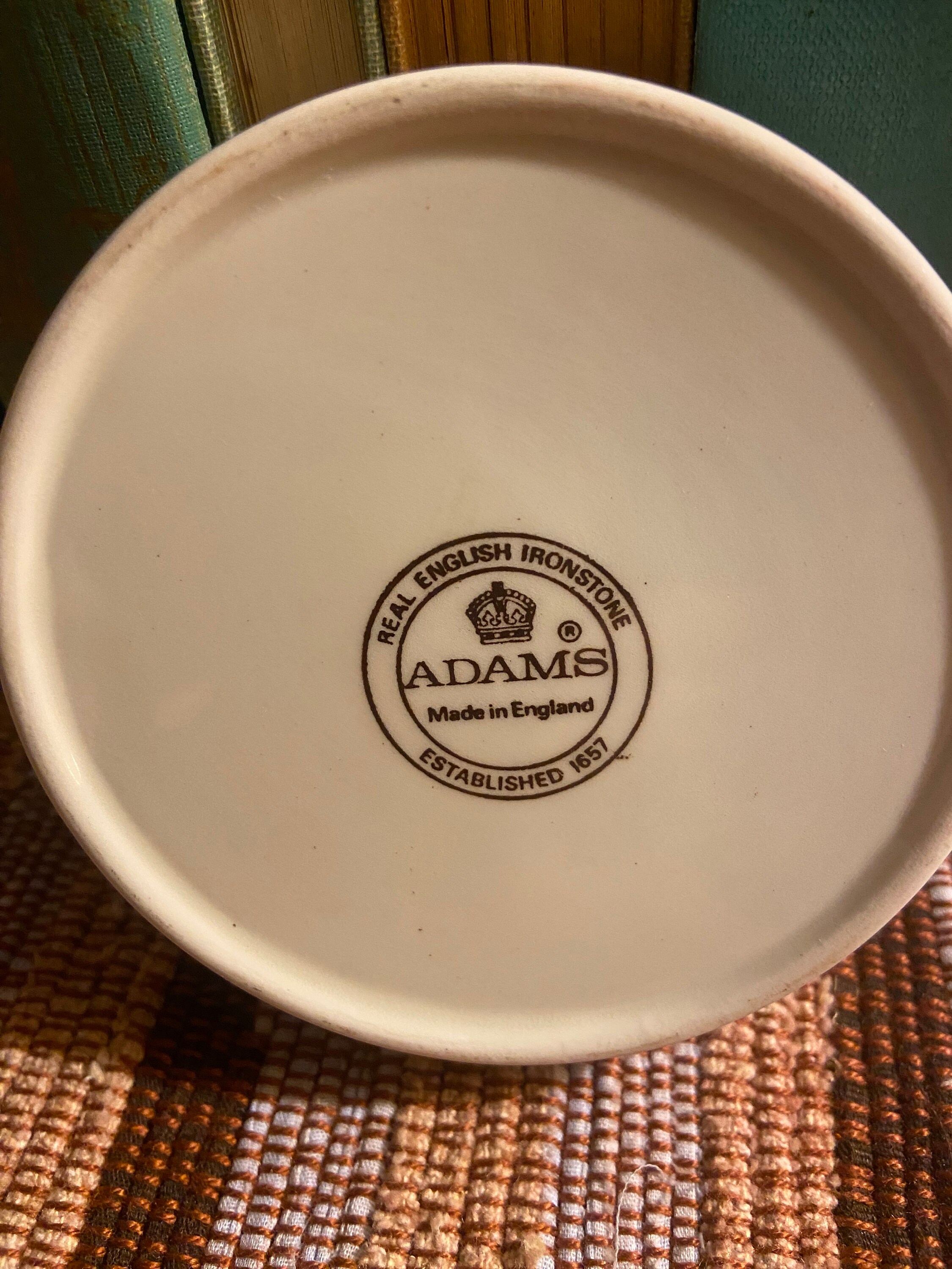 Vintage Adams Real English Ironstone Trinket / Ring / Pin Dish, England ...