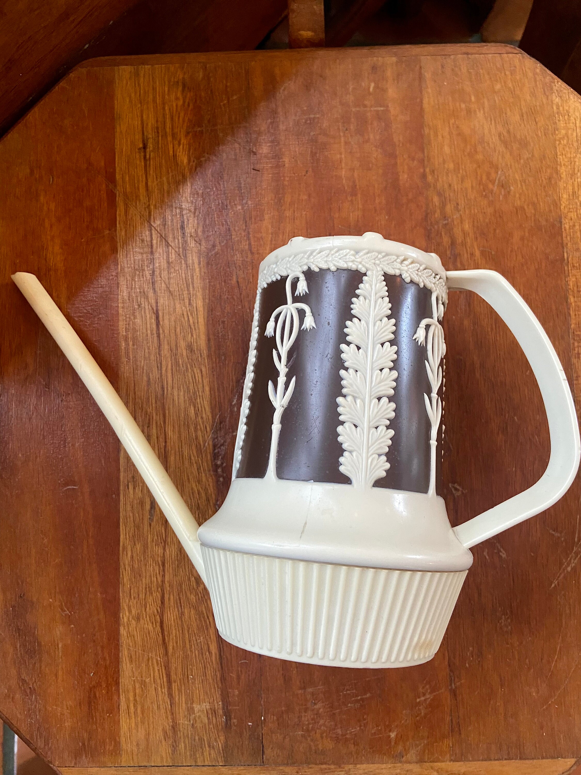 Vintage MCM Watering Can, Dialene Better Maid, Faux Brown Jasperware ...