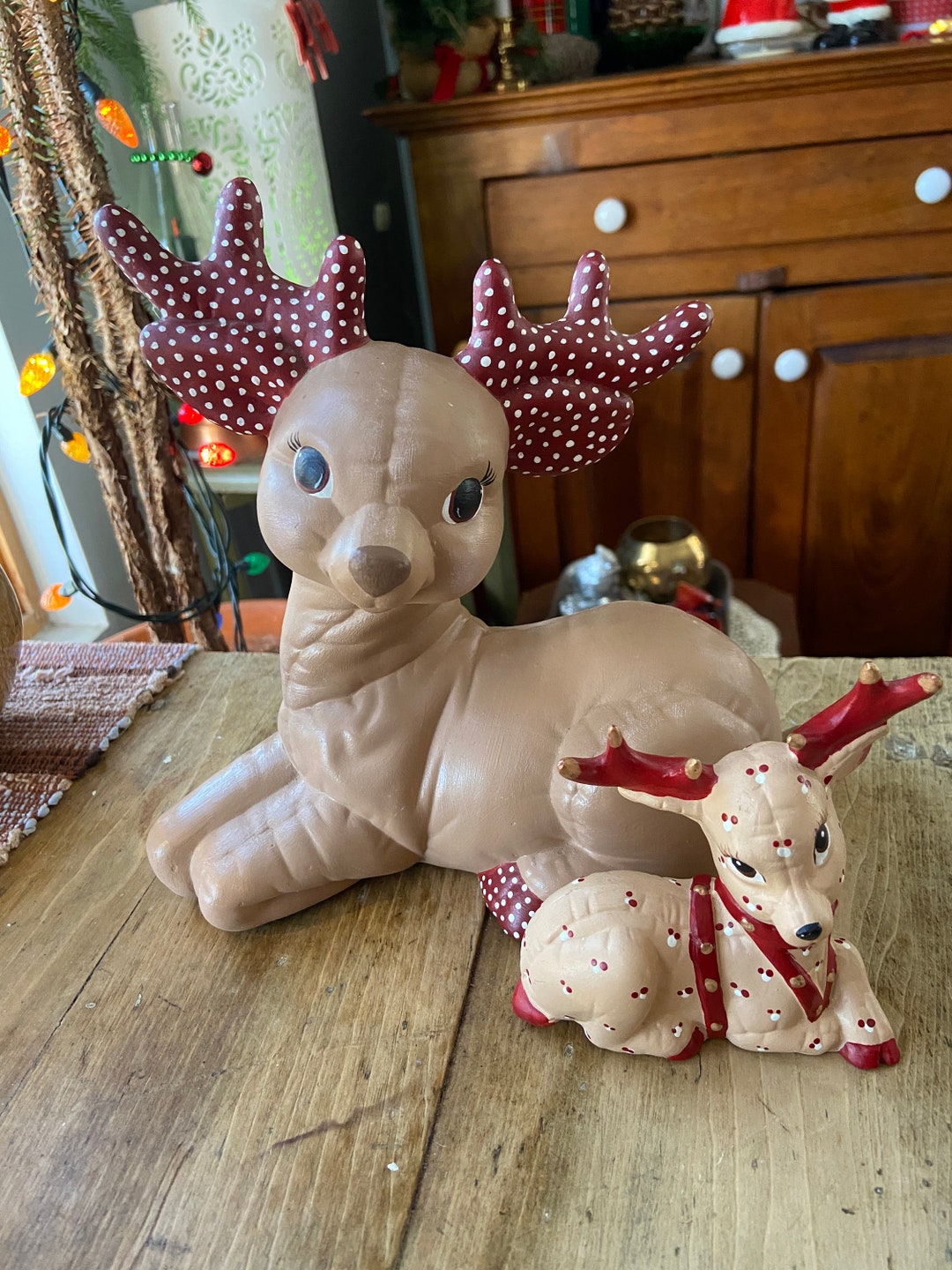 Vintage Kimple Mold Ceramic Reindeer, Set of Two, 1980s, Rare - Etsy