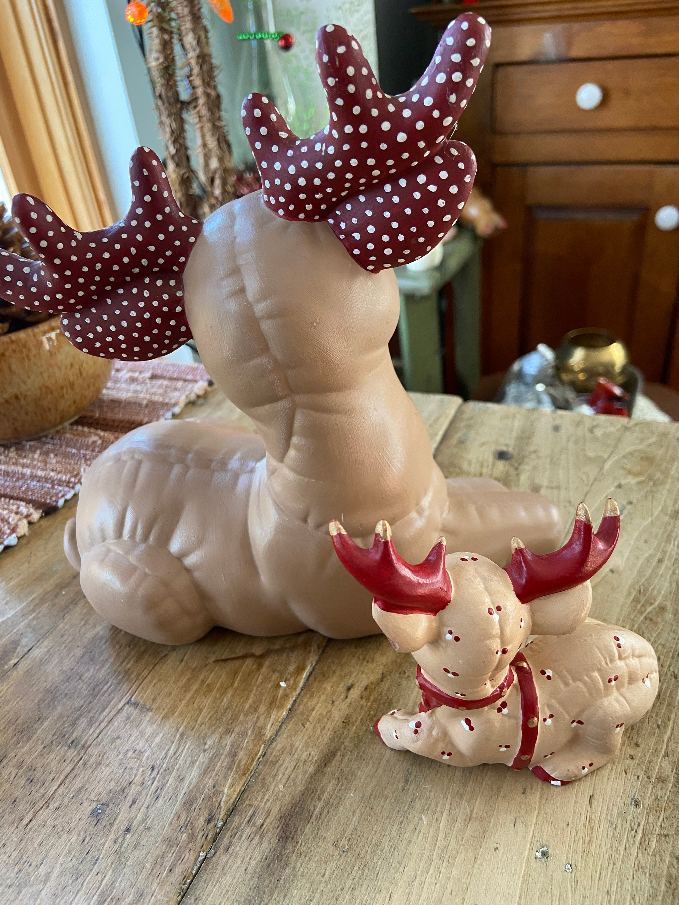 Vintage Kimple Mold Ceramic Reindeer, Set of Two, 1980s, Rare - Etsy