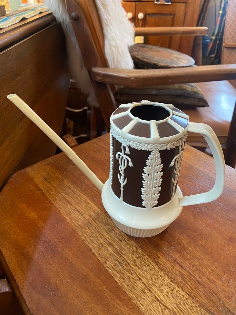 Vintage MCM Watering Can, Dialene Better Maid, Faux Brown Jasperware ...