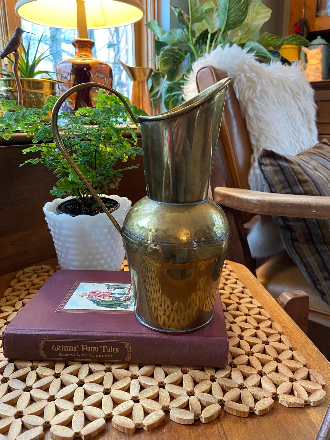 Vintage 1970s Boho Brass Jug / Vase, Made in Holland - Etsy