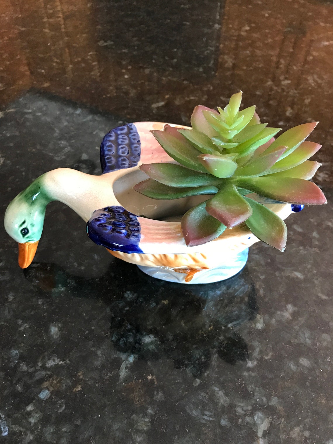 Vintage Ceramic Duck Planter, Hand Painted - Etsy