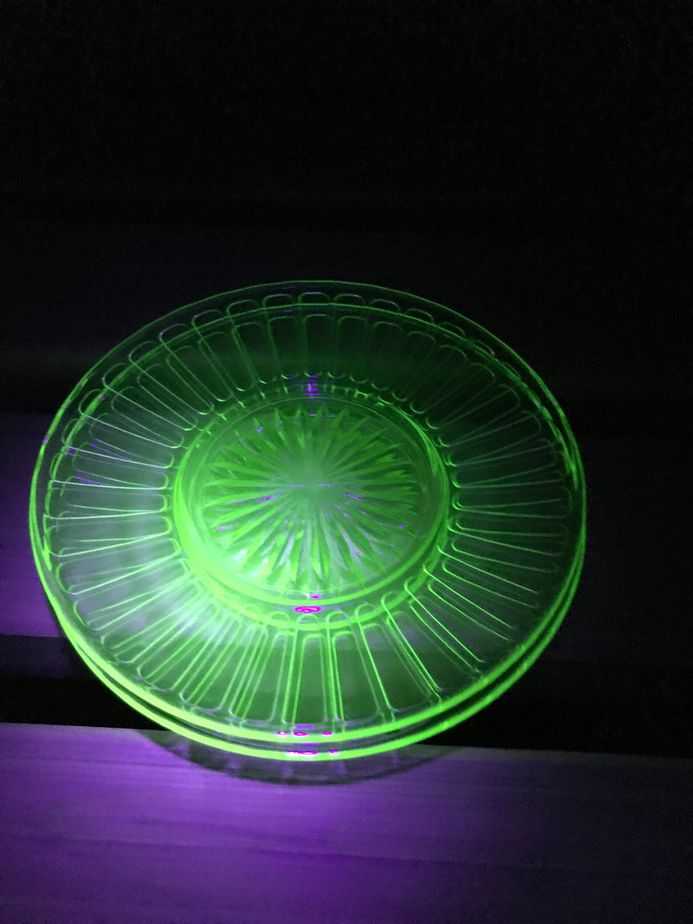 Vintage Green Uranium Glass Small Tea / Bread and Butter Plate, Hazel ...