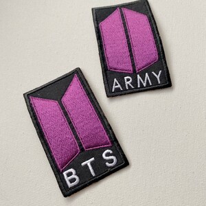 Bts and Army Logo Embroidered Patches, Iron / Sew on Patches, Kpop ...
