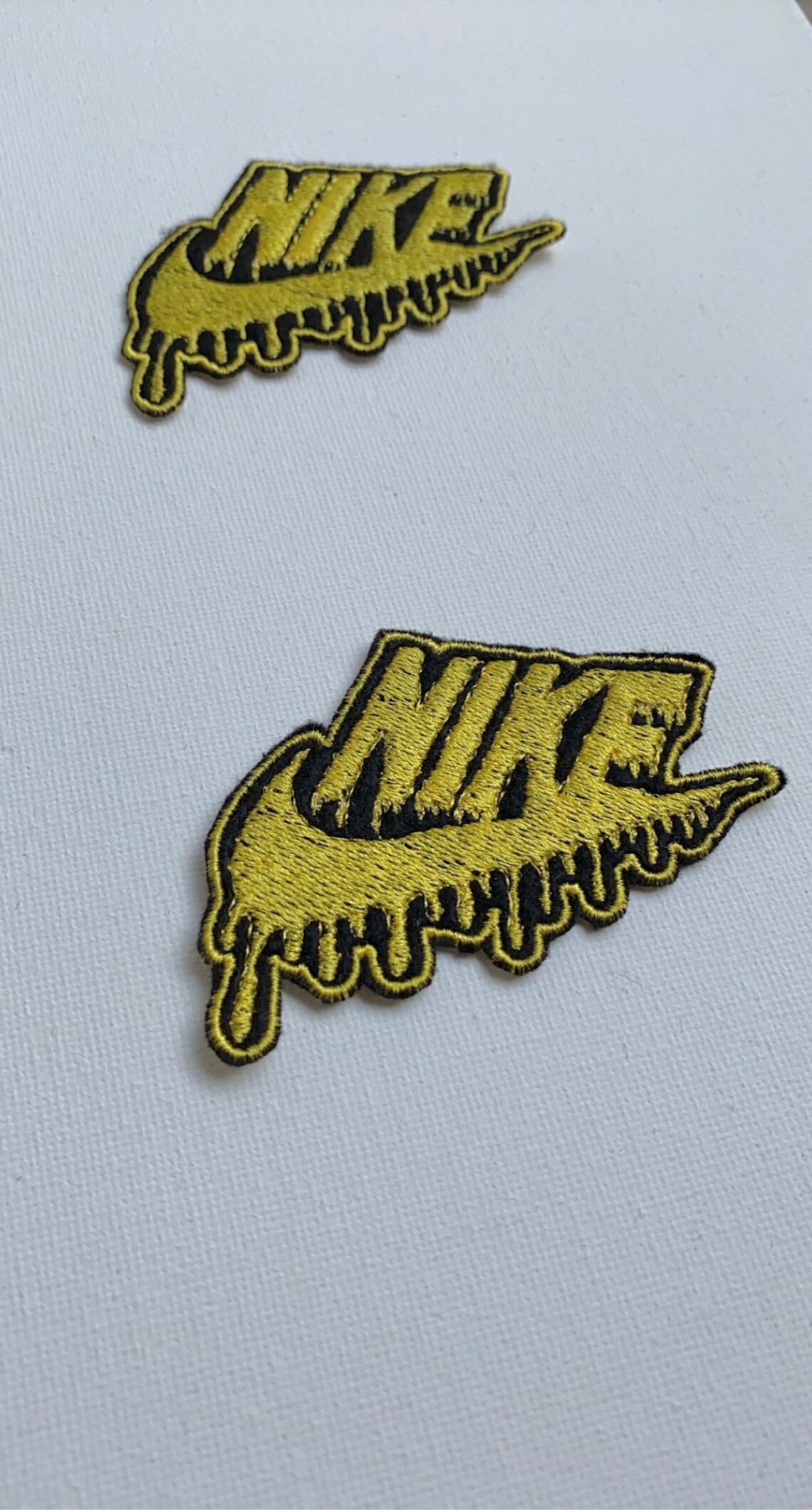NIKE swoosh melt embroidered iron on patches sew on patches | Etsy