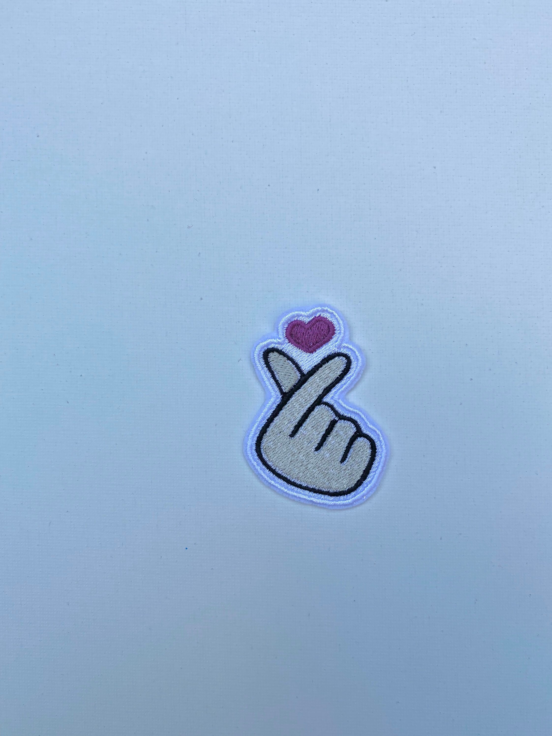 K-pop Finger Heart Embroidered Patches Purple Finger Heart - Etsy Australia
