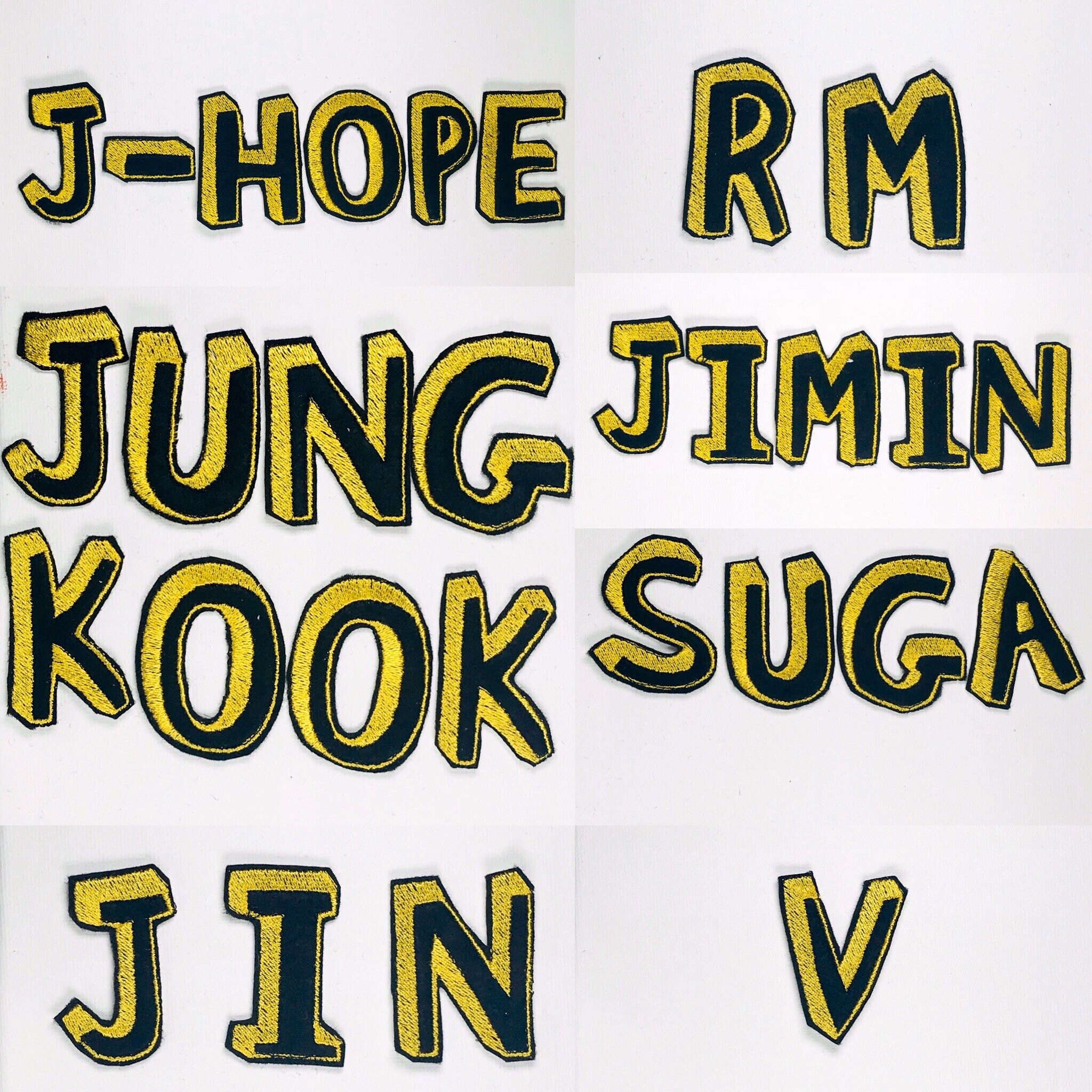 BTS MEMBERS name letters iron on embroidered patch jimin v | Etsy