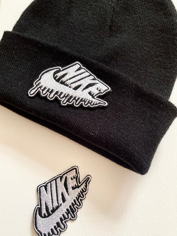 NIKE swoosh melt embroidered iron on patches sew on patches | Etsy