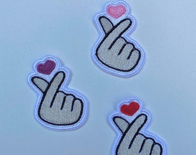 Purple Kpop Finger Heart Pin by Ann Sun - Etsy