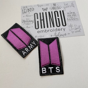 Bts and Army Logo Embroidered Patches, Iron / Sew on Patches, Kpop ...