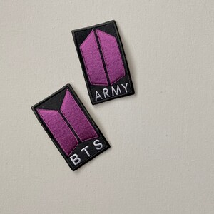 Bts and Army Logo Embroidered Patches, Iron / Sew on Patches, Kpop ...