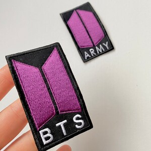 Bts and Army Logo Embroidered Patches, Iron / Sew on Patches, Kpop ...