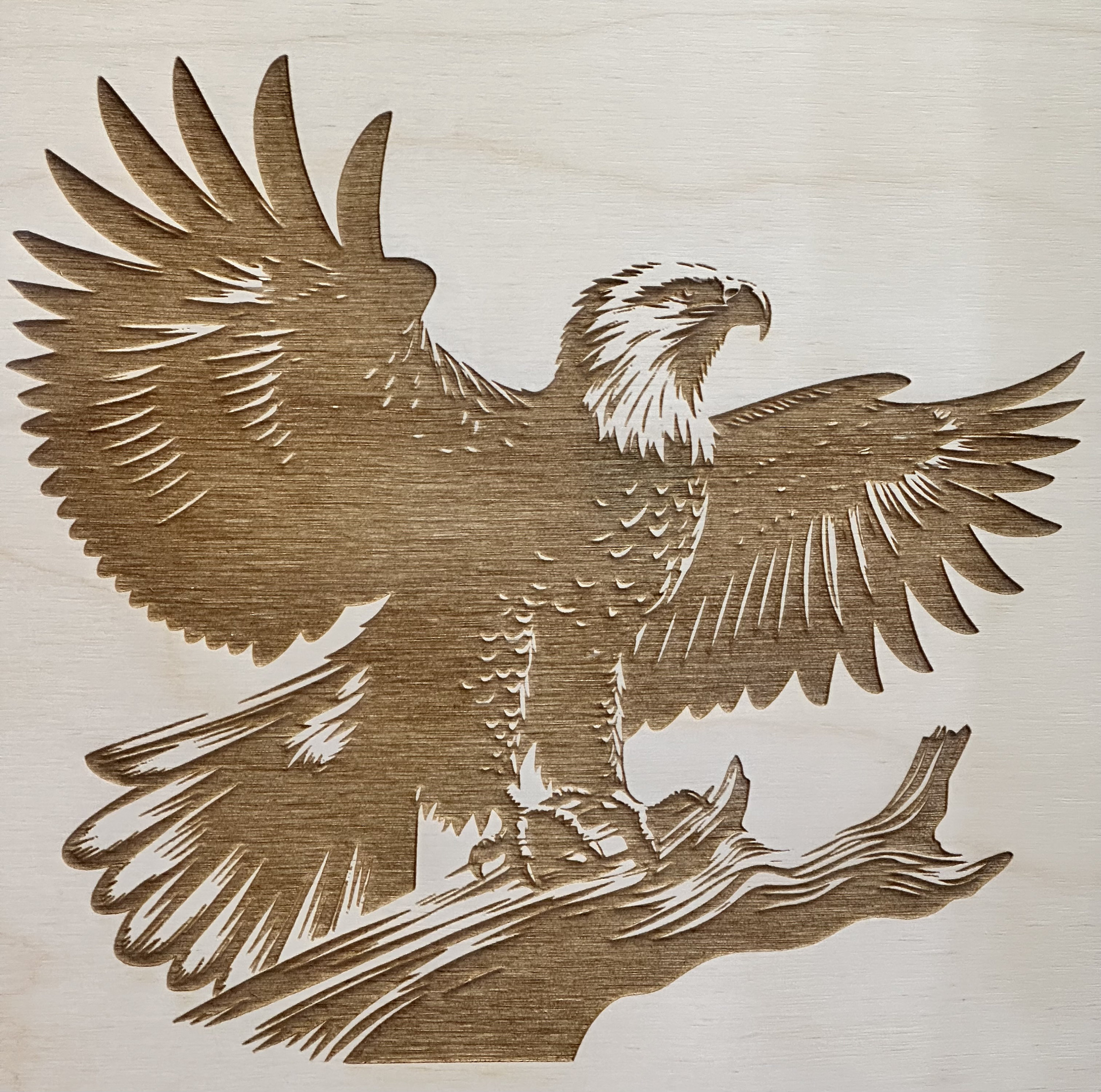 Laser Engraving File Eagle on a Branch Glowforge Files SVG PDF - Etsy