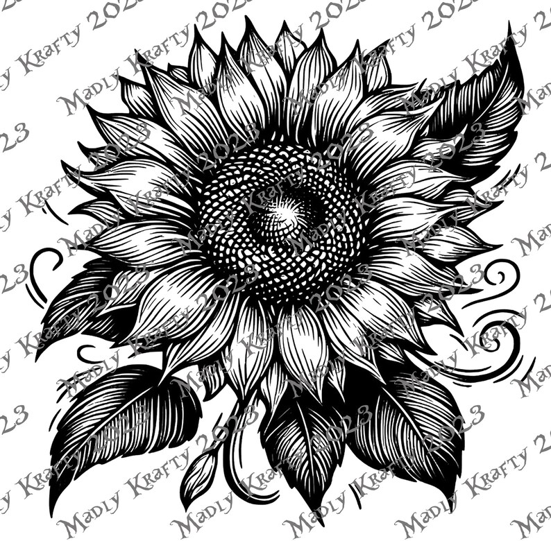 Laser Engraving File Sunflower Engrave Glowforge Laser Files SVG PDF - Etsy