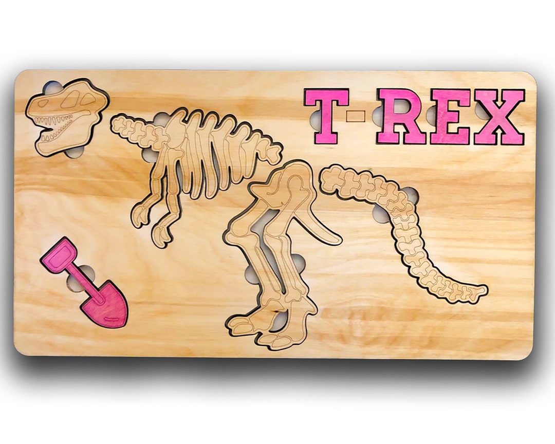 Laser Cut File Toddler T-rex Dinosaur Puzzle Laser Cut File Glowforge ...