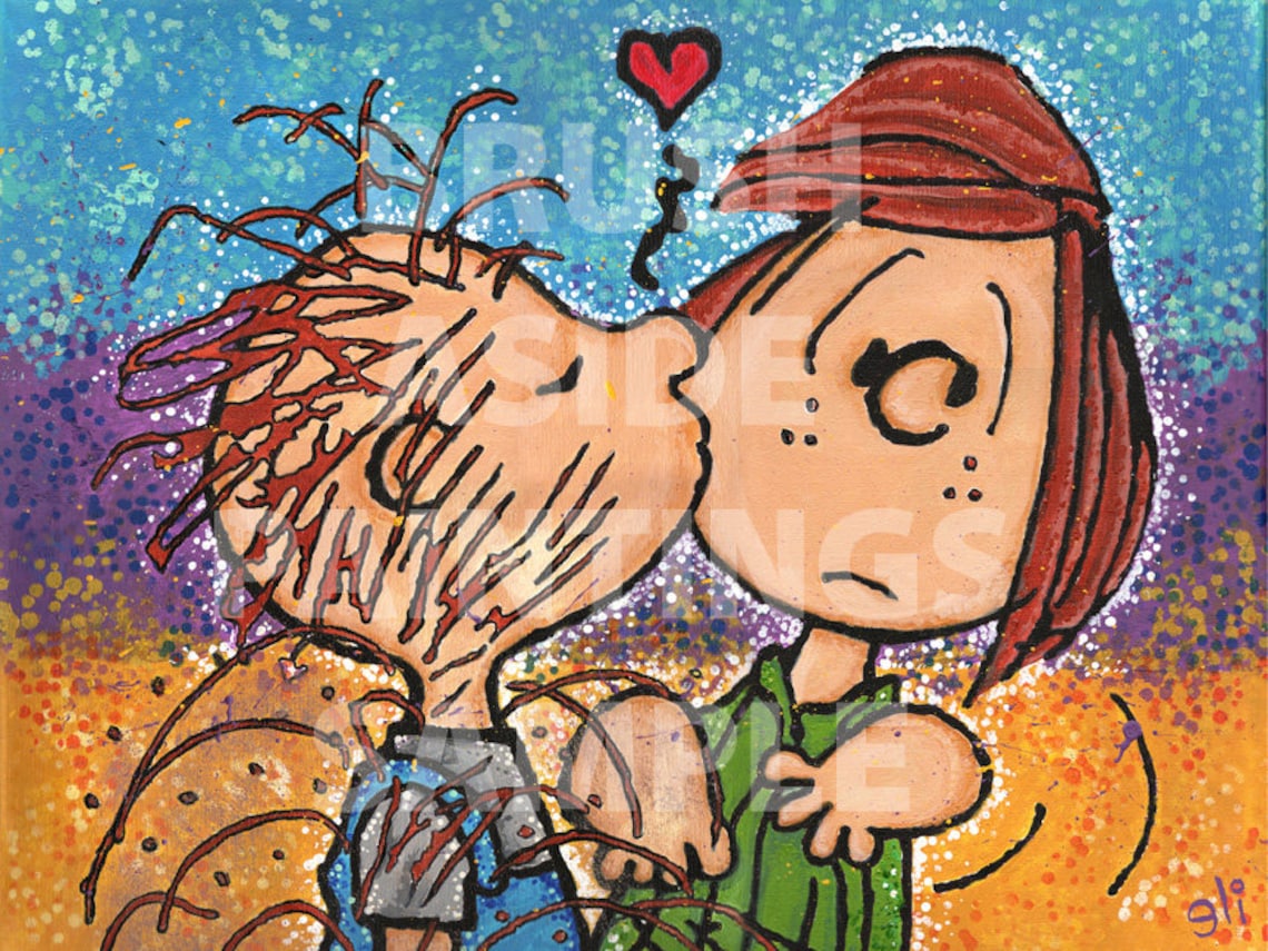 Pig Pen & Peppermint Patty / Peanuts 9 X 12 Acrylic Painting Digital ...