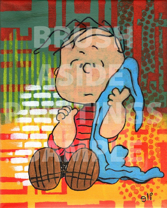 Linus / Peanuts 8 X 10 Acrylic Painting Digital Print - Etsy Denmark